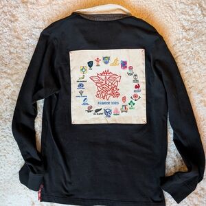 Tops | Black Rugby World Cup Long Sleeve Polo | Poshmark